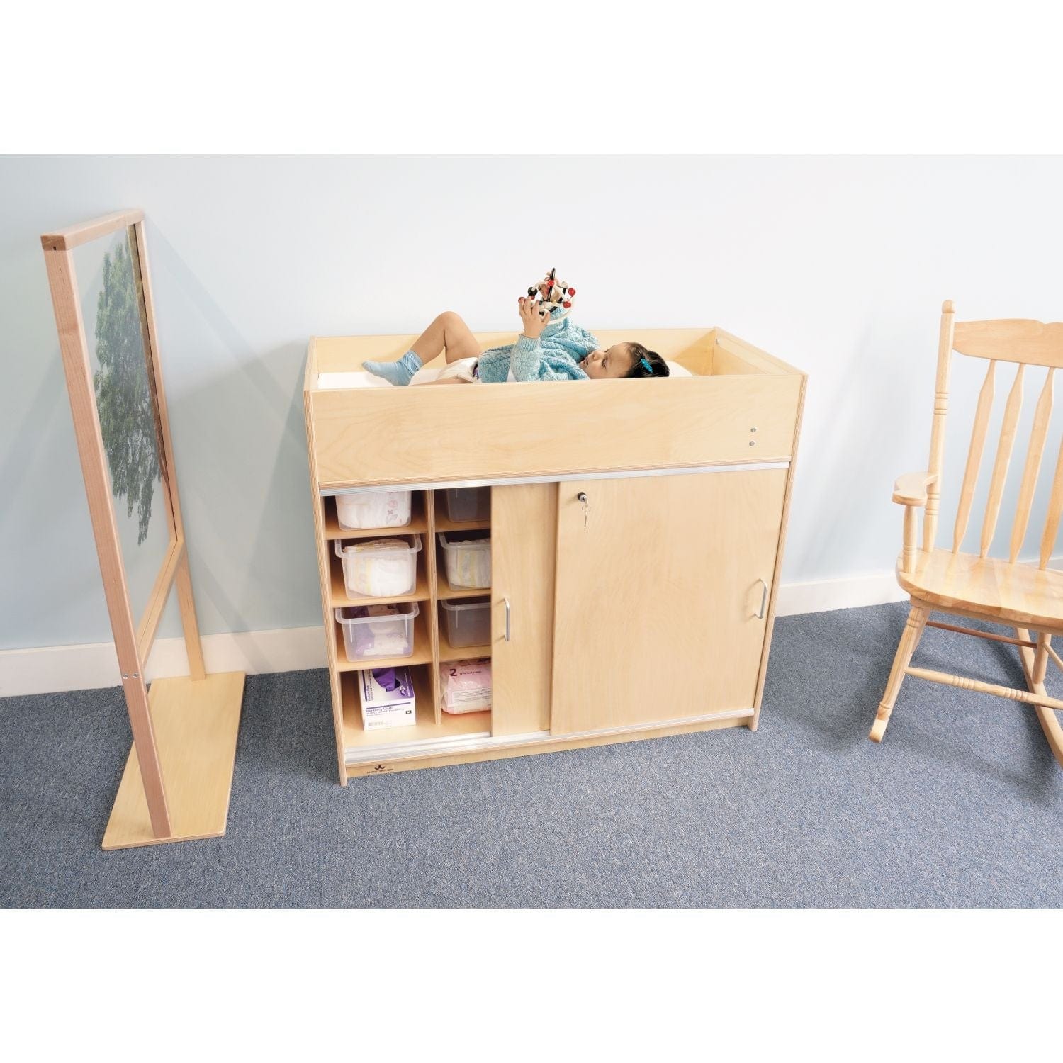 EZ Clean Birch Changing Cabinet With Trays – The Inspired Playhouse